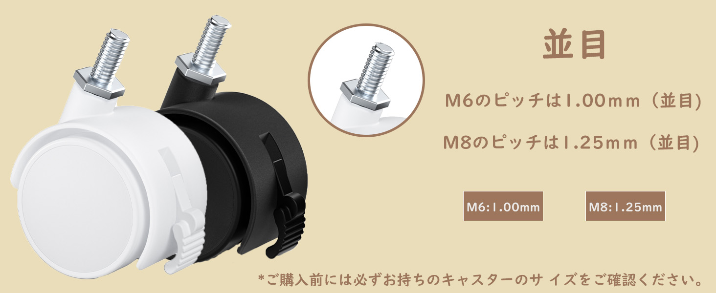 Amazon | DEWEL キャスター M8ネジ式キャスター ストッパー付き 50径 360度回転 静音 取替えキャスター ネジ込み式 4個 セット ホワイト (M8) | キャスター