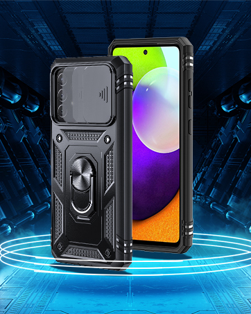 LeYi for Samsung Galaxy A52 5G/A52S Case with Slide Camera Cover and 2 Tempered Glass Screen ...