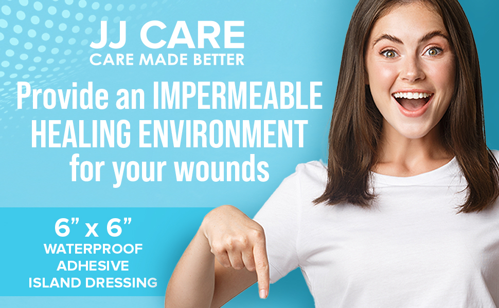 Amazon.com: JJ CARE Waterproof Adhesive Island Dressing [Pack of 25], 6” x 6” Sterile Bordered ...