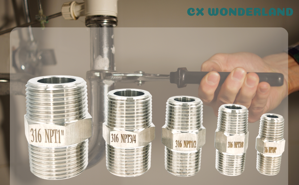 Amazon.com: 316 Stainless Steel Hex Nipple, 1"NPT MALE x 1"NPT MALE, High Pressure Heavy Duty ...