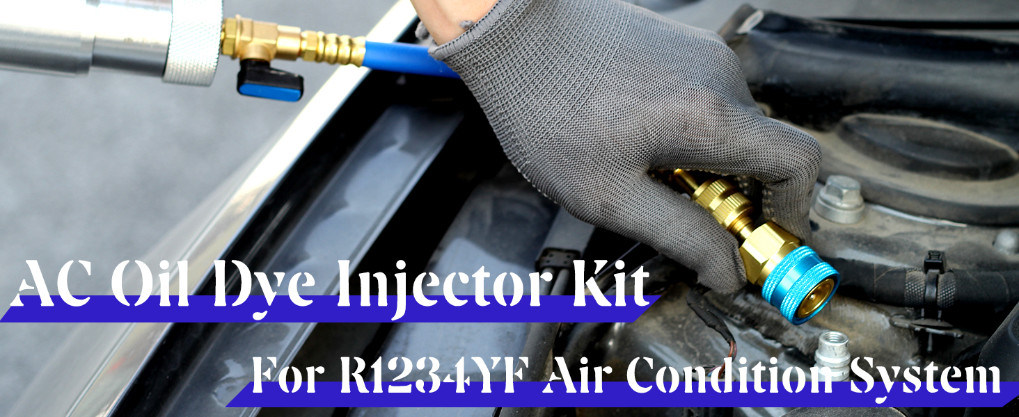 Amazon.com: GallopMax R134A & R1234YF & R410A AC Oil Dye Injector Kit with R134A Quick Coupler ...