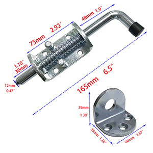 2 Packs 6.5 Inch Heavy Duty Carbon Steel Spring Loaded Latch Pin, Solid ...