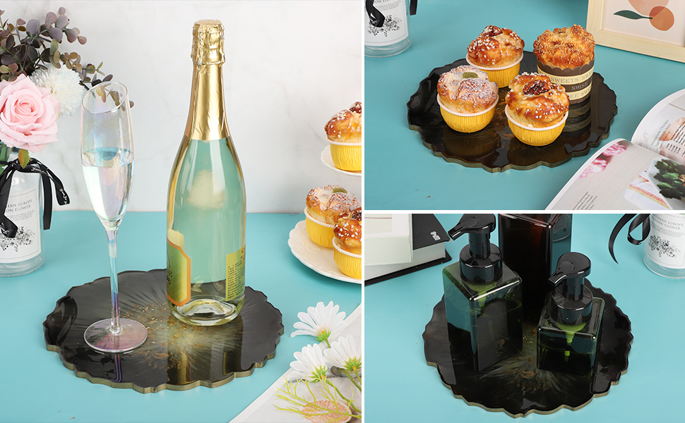 Amazon.com: Gartful Large Round Resin Tray Mold-13 inch, Irregular Silicone Serving Tray, Geode ...