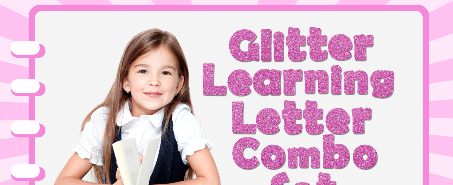 Amazon.com: Qyeahkj 260Pcs Glitter Pink Bulletin Board Letters for ...