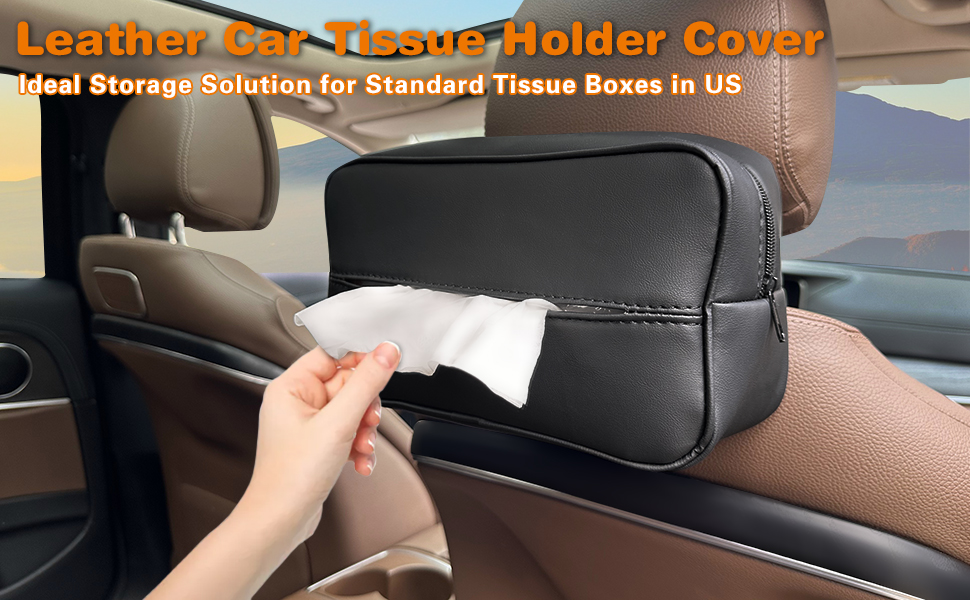 Amazon.com: Witaxima Large Car Tissue Holder for 120 Standard Tissues, Premium PU Leather Tissue ...