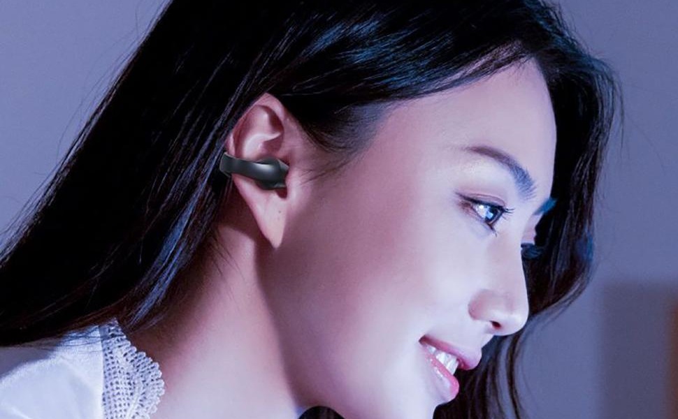 Amazon.com: Ear-Clip Bone Conduction Headphones Bluetooth 5.3 Open Ear ...