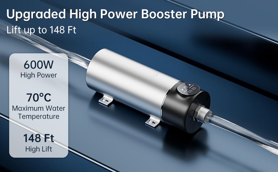 SUPERFLO 600W Water Pressure Booster Pump for Home, Compact Whole Home Water Pressure Booster ...