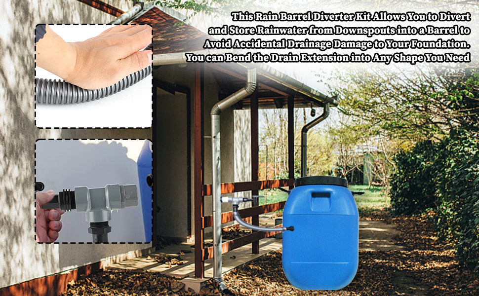 Amazon.com : Rain Barrel Connection Kit, Rainwater Diverter Kit ...