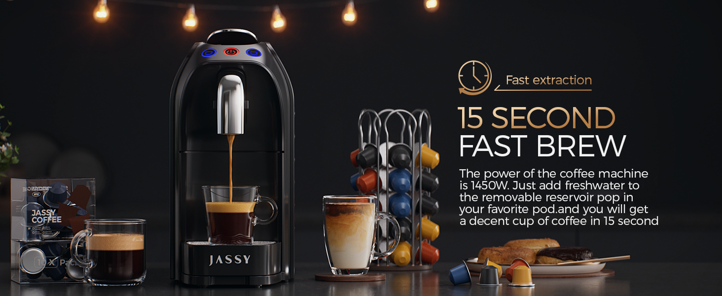 Amazon.com: JASSY Small Espresso Coffee Machine 20 Bar Coffee Maker Compatible for NS Original ...
