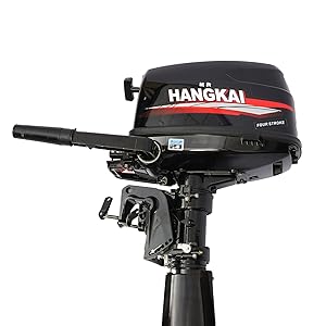 Amazon.com: 4 Stroke 6.5 HP Outboard Motor, HANGKAIGas Outboard Boat Motor Water-cooling 123CC ...
