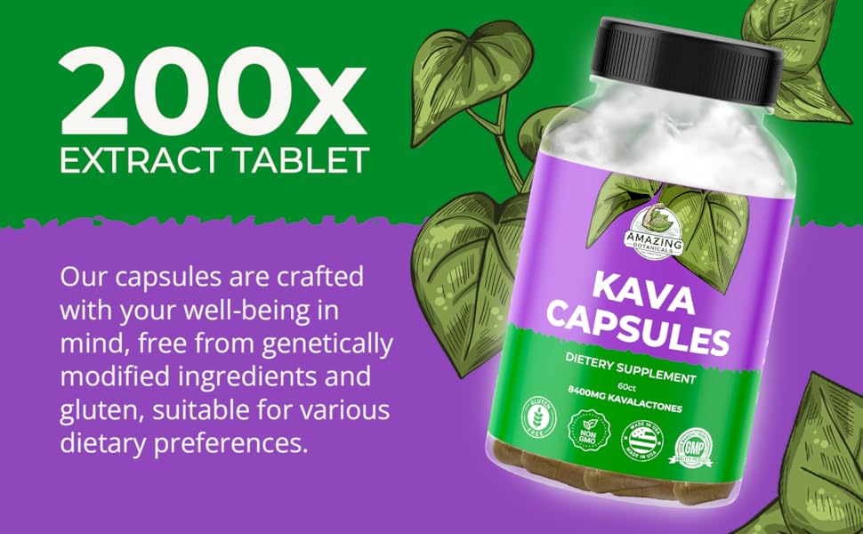 Amazon.com: Premium KAVA KAVA Capsules 1000mg Kava Root Extract per Serving for Deep Relaxation ...
