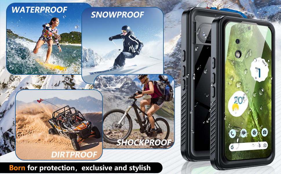 Amazon.com: Hualele Pixel 8a Case Waterproof, Built in Lens & Screen Protector Rugged Full Body ...