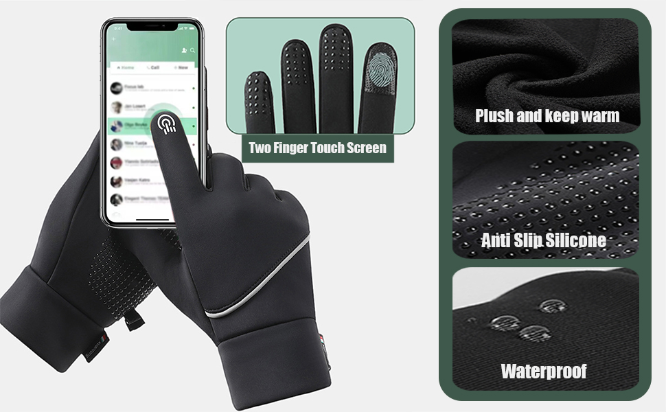 MLKLDOU Thermal Gloves for Men Women,Waterproof Cycling Gloves and Touchscreen Anti Winter Thin ...
