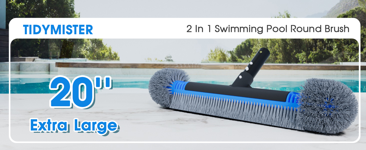Amazon.com: TidyMister 20'' 2 in 1 Pool Brush Head Cobweb Duster Heavy ...