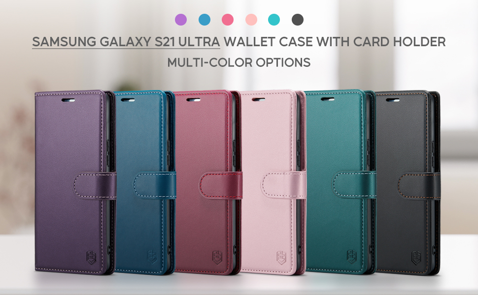 Amazon.com: FLIPALM Wallet Case for Samsung Galaxy S21 Ultra, RFID Blocking Credit Card Holder ...