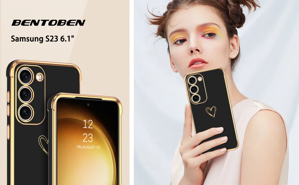 Amazon.com: BENTOBEN for Samsung Galaxy S23 Case, Cute Heart Pattern Slim S23 Case, Soft ...