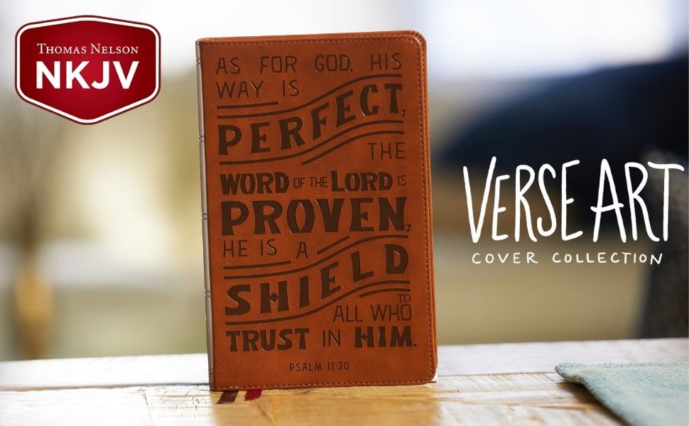 NKJV, Personal Size Reference Bible, Verse Art Cover Collection, Leathersoft, Tan, Red Letter ...