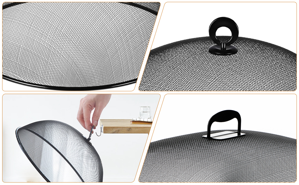 Amazon.com: 8 Pcs Metal Mesh Screen Food Cover for Outdoors Set Including 2 Pcs Extra Large 18.5 ...