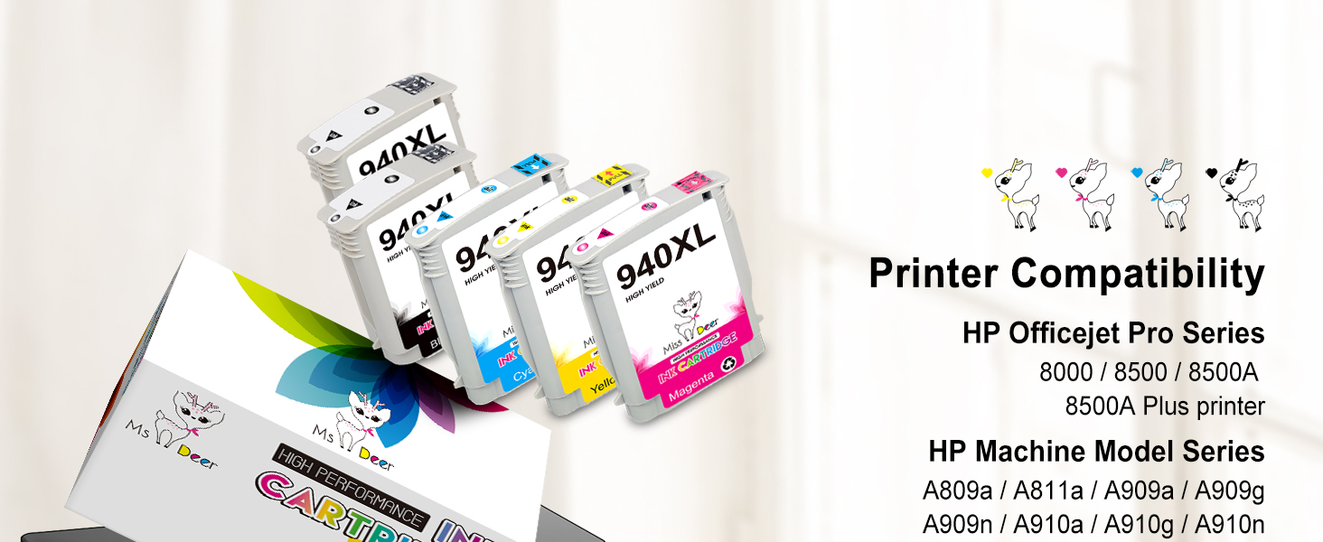 Amazon.com: Miss Deer 940 Ink Cartridges Compatible Replacement for HP 940XL HP940 XL High Yield ...