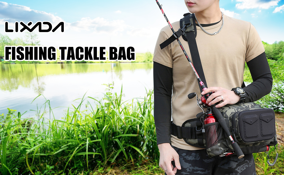 Lixada Fishing Tackle Bag, Multifunctional Fishing Bag for Saltwater or Freshwater Fishing Lure ...
