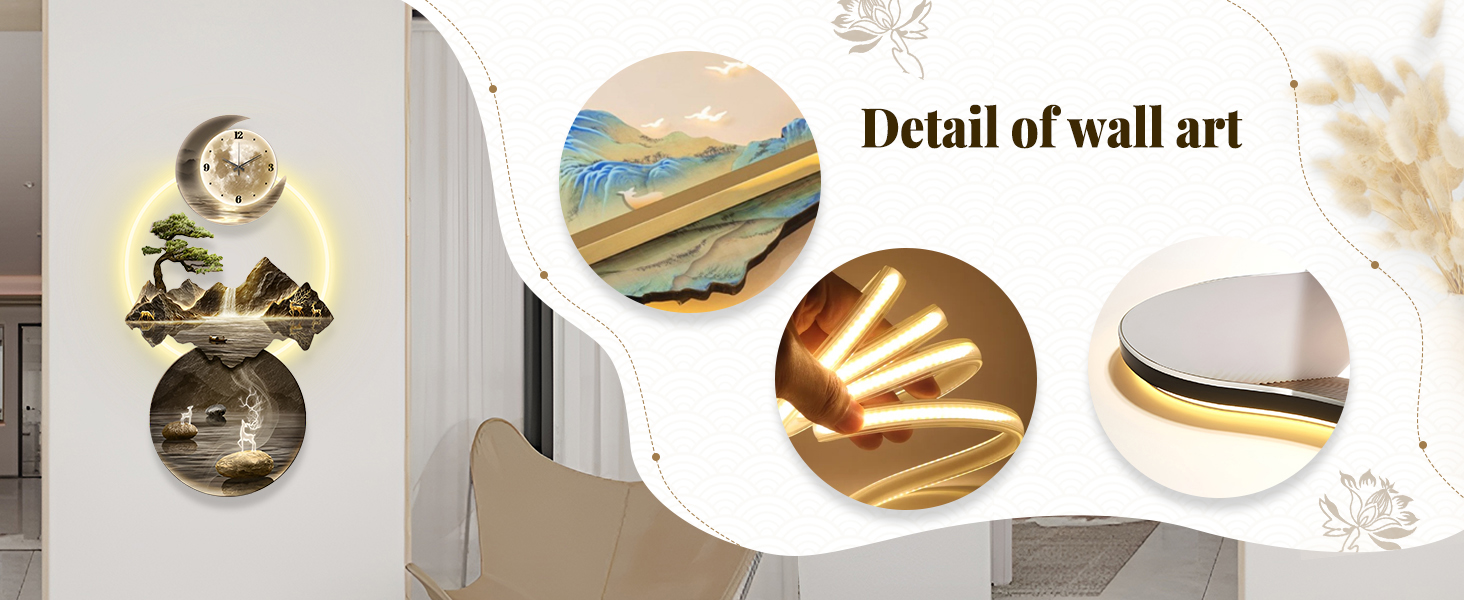 Amazon.com: XQDYSG Wall Sculptures 3D Wall Art Decor Clock Plug-in ...