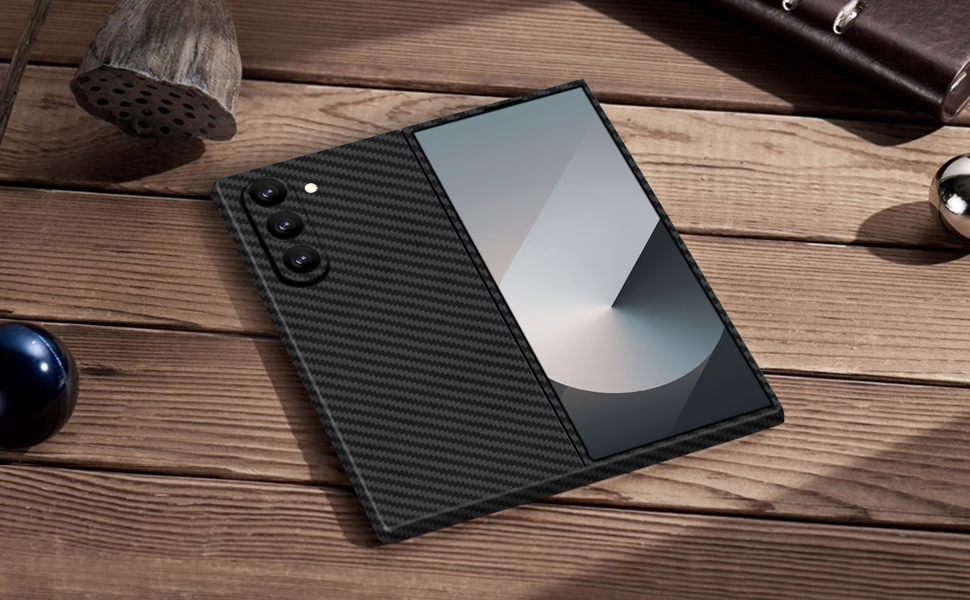 Amazon.com: Lenpiti Slim Carbon Fiber Case for Samsung Galaxy Z Fold 6, 1500D Aramid Fiber Thin ...