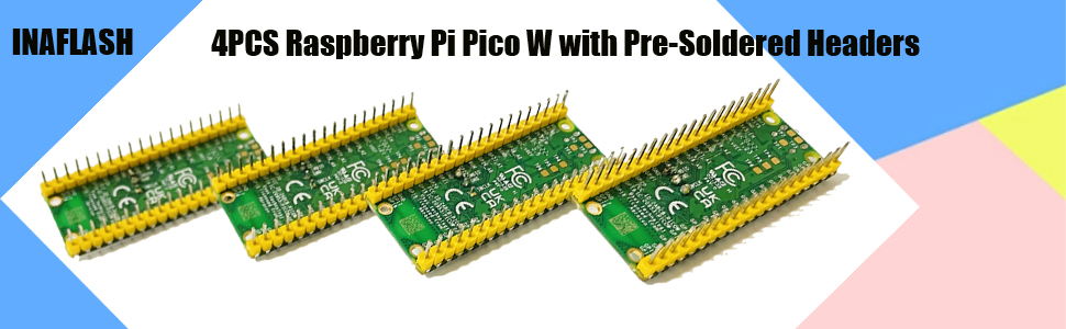 Amazon.com: INAFLASH 4Pack Raspberry Pi Pico W with Pre-Soldered Header, Based on Raspberry Pi ...