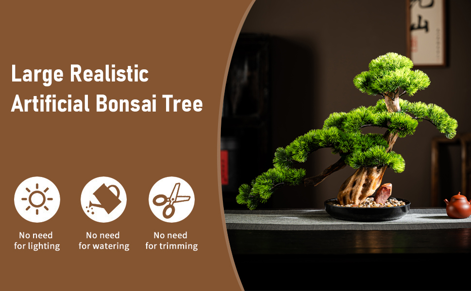 Amazon.com: Artificial Bonsai Tree Artificial Bonsai Fake Green Plants Potted Plant Decoration ...