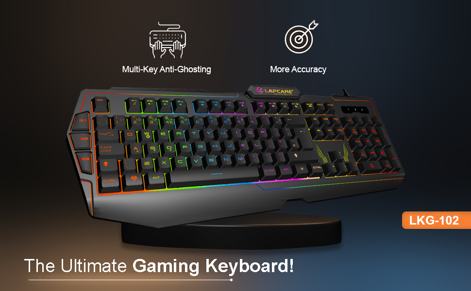 Lapcare Champ (LGK-102) Multi Key Anti ghosting Mechanical RGB Gaming Keyboard, Rubber Dome Key ...