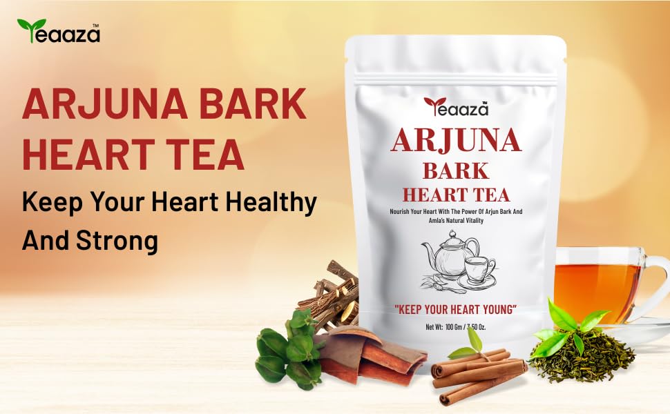 Teaaza Arjuna Bark Heart Tea | 100 Grams-50+ Cups| Herbal Tea for Healthy Heart & Cholesterol ...