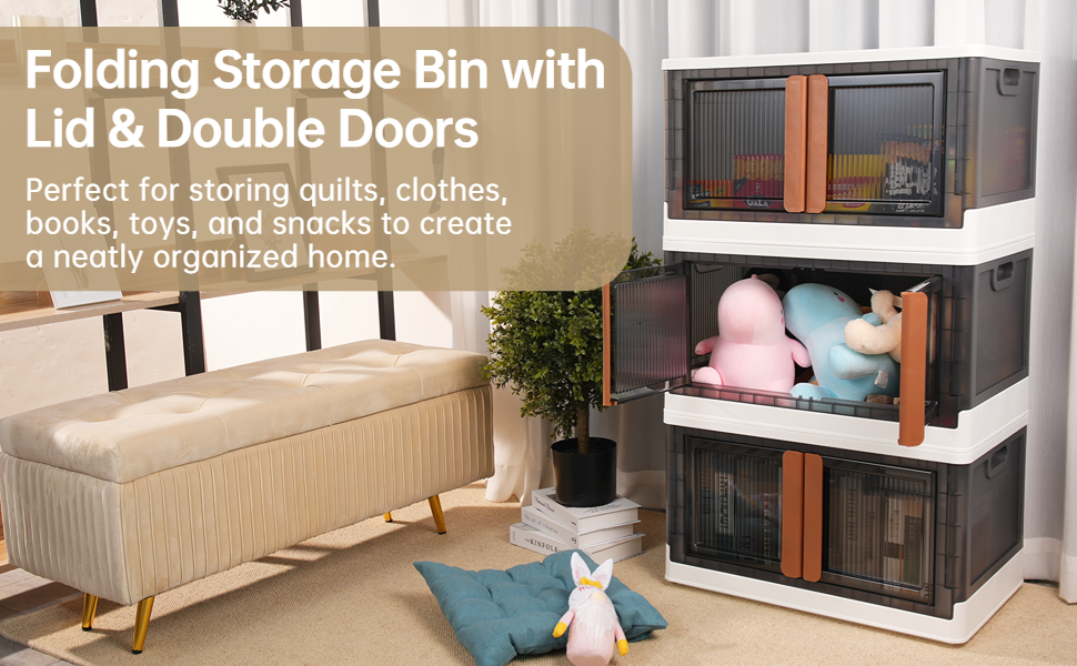 Amazon.com - Joyoolife Folding Storage Bin with Lid, 3 PCS 25 Gallons ...