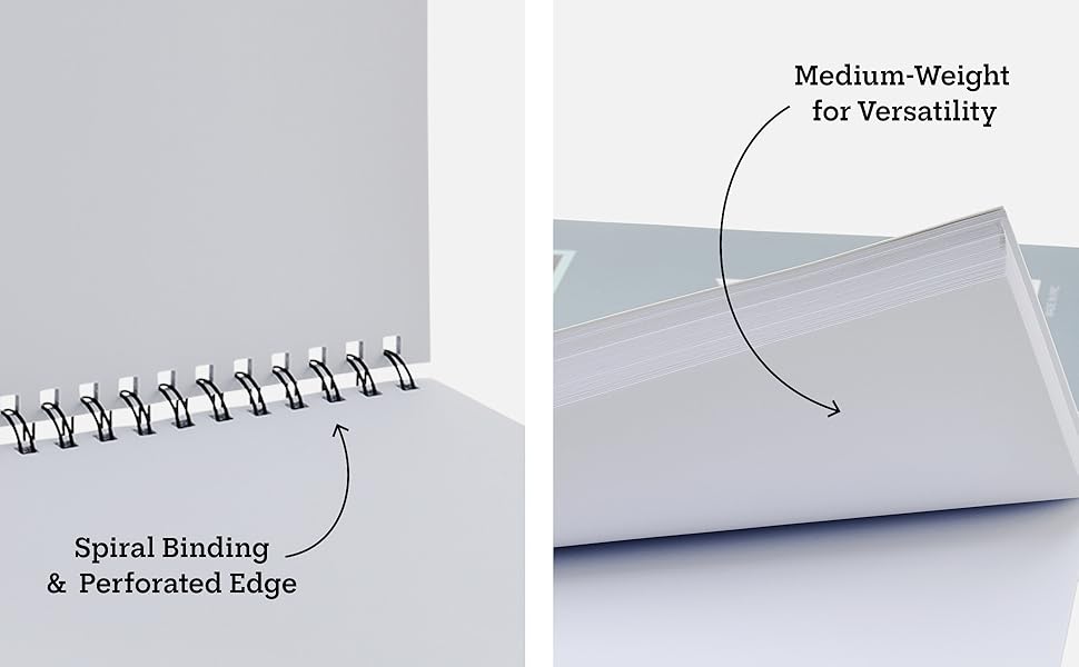 100 Sheets 9x12" Smooth Sketch Pad for Drawing - Spiral Bound Sketch Book for Drawing ...