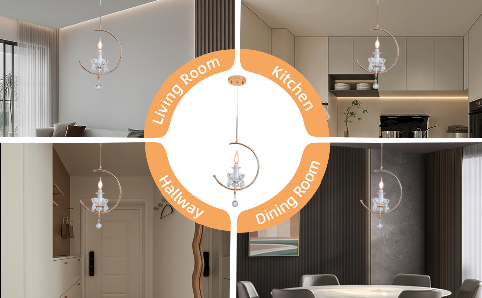 Amazon.com: Huxzdjk Crystal Pendant Light Kitchen Island,Modern Glass ...