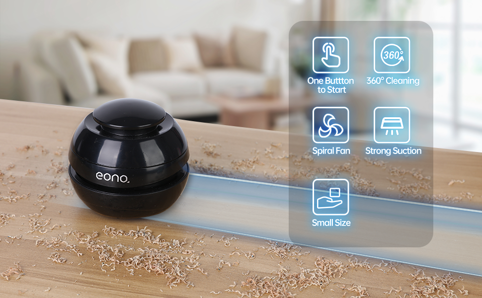 Eono Mini Handheld Cordless Portable Desktop Vacuum Cleaner, Battery-powered, Suitable for ...