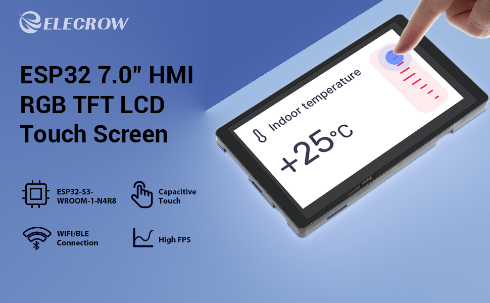 Amazon.com: ESP32 Touchscreen Monitor 7 Inch TFT LCD Touch Screen 800x480 SPI HMI Display ESP32 ...