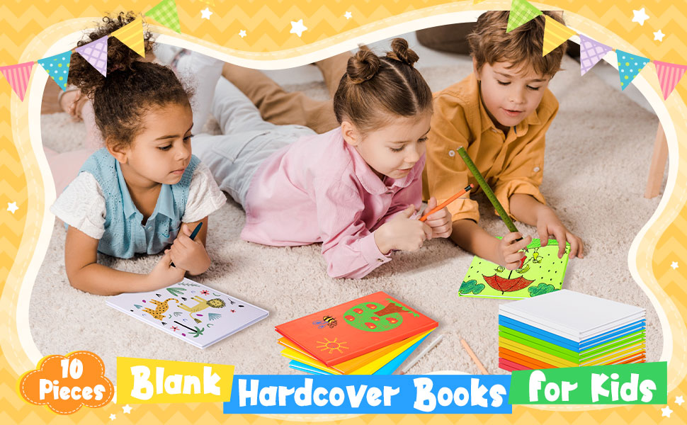 Amazon.com: Henoyso 10 Pack Blank Book for Kids to Write Stories Hardcover Blank Story Book Bulk ...