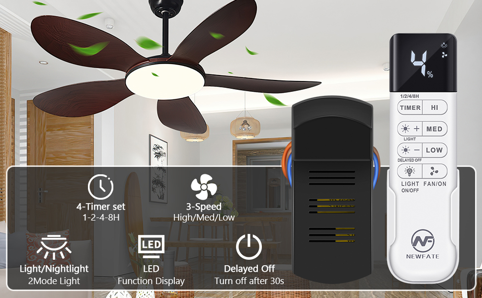 Amazon.com: Universal Ceiling Fan Remote Control Kit, 3-Speed Display ...