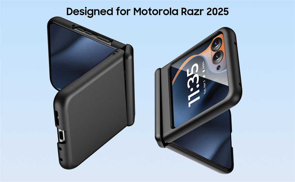 Amazon.com: MAKAVO for Motorola Razr 2025 Case, Built-in Outer Screen Protector & Hinge ...