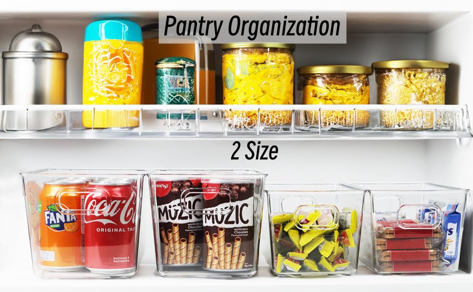 Amazon.com: ZEXALOR 6pcs Plastic Storage Bin 2-Size Clear Storage ...