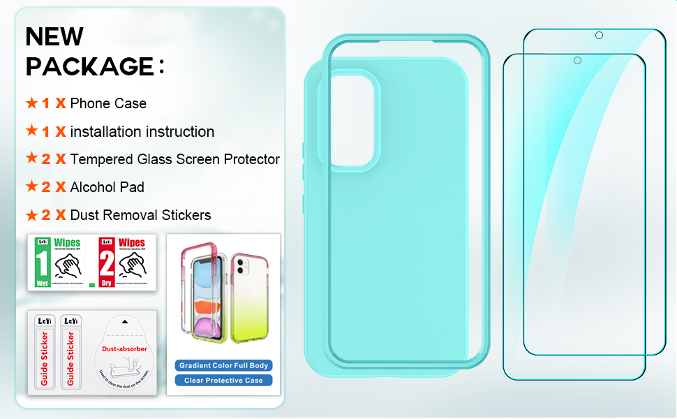 Amazon.com: LeYi for Samsung Galaxy A54 5G Case: Samsung A 54 5G Case with [2 x Tempered Glass ...