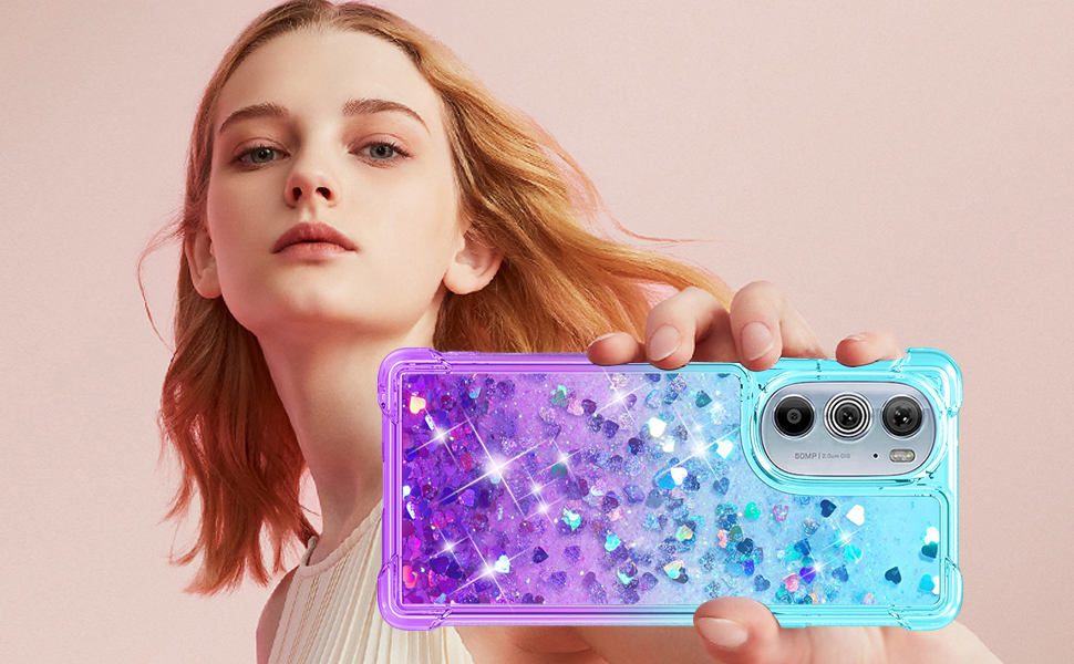 Amazon.com: Guzhthi for Moto Edge Plus 2022 Case: Clear Glitter Flowing Liquid Quicksand ...