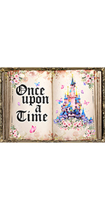 AIIKES 7x5FT Once Upon a Time Backdrop Fairy Tale Books Backdrop Pink ...