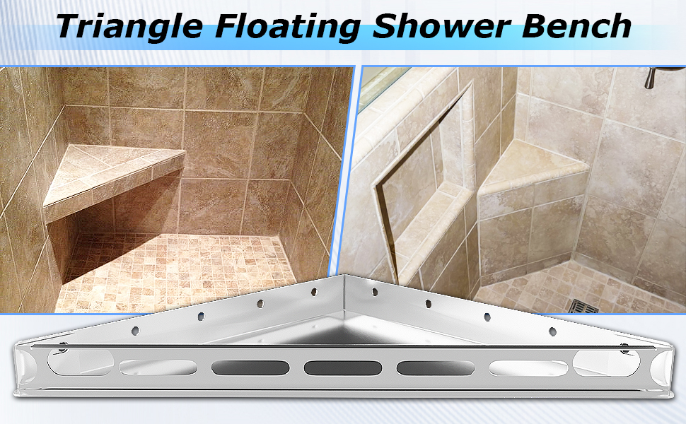 Amazon.com: EXODIOS Floating Corner Shower Bench, 17''x17''x24'' Versatile Versatile Corner ...