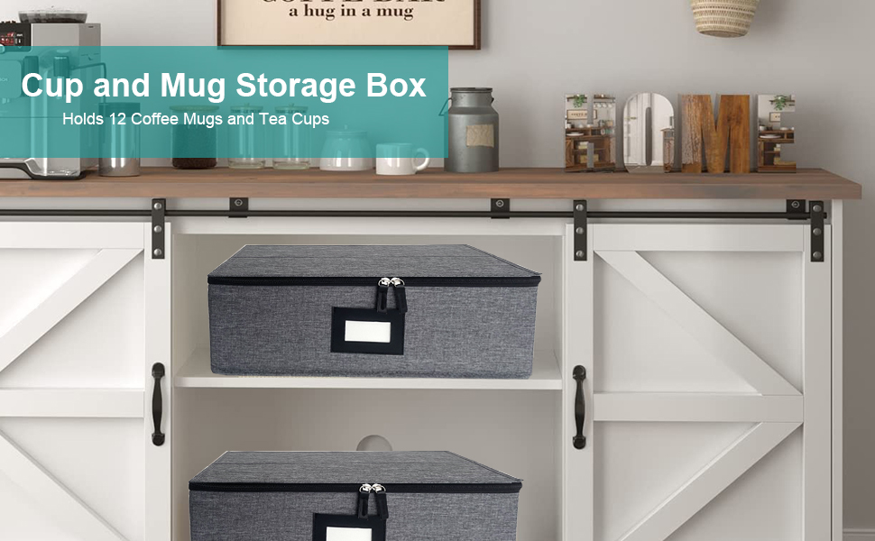 Amazon.com - VERONLY Mug Storage Box with Dividers, China Storage ...