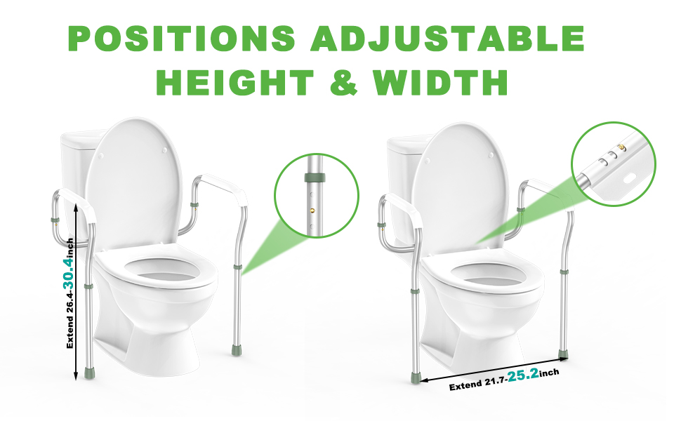 Amazon.com: ZOLIQUEX Toilet Safety Rail for Seniors with Easy Installation, Height Adjustable ...