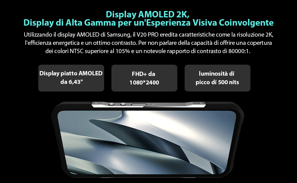 DOOGEE 5G Rugged Smartphone V20 PRO, 6,4’’ 2K Display, Termocamera, Dimensioni 700 20GB+256GB ...