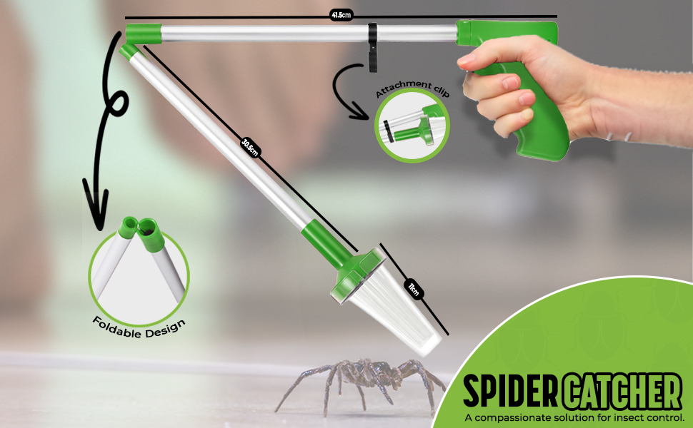 FLORA VERDE Foldable Spider Catcher Extra Long Handle – 82cm Humane Spider Catchers For The Home ...