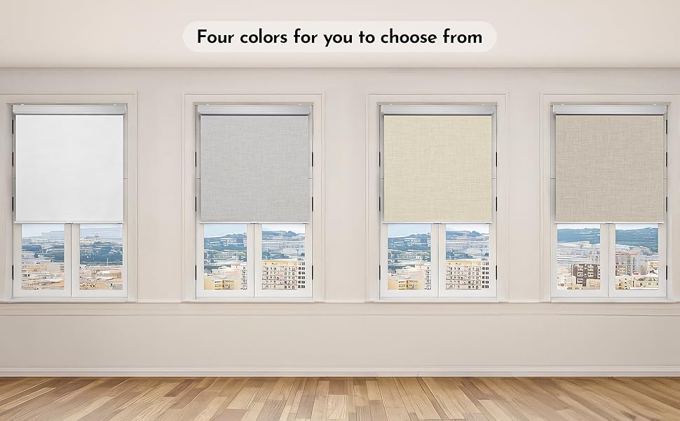 Amazon.com: SHADESLINE Cordless 100% Blackout Roller Blinds with Valance – Light Blocking Window ...
