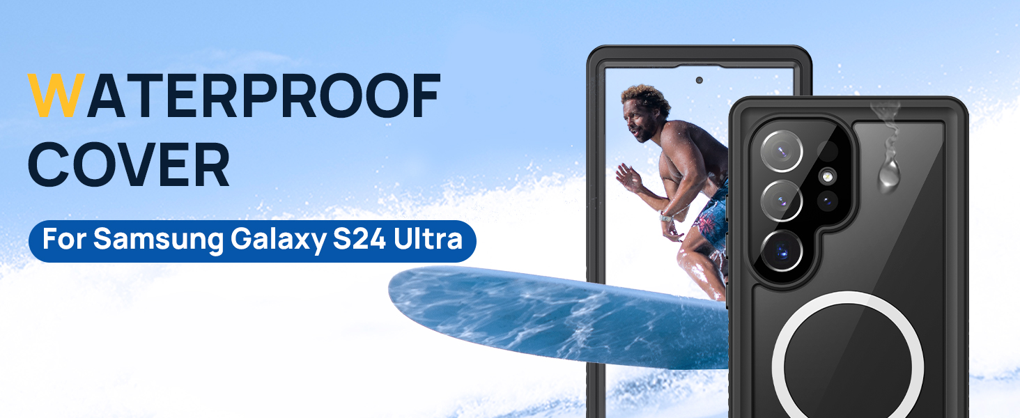 Amazon.com: Lanhiem Magnetic for Samsung Galaxy S24 Ultra Case, IP68 Waterproof Dustproof, Built ...