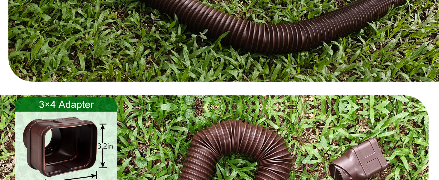 7ft Long Gutter Downspout Extensions, Outer diameter 3" Gutter ...